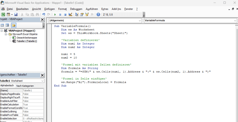 Excel VBA Formel in Zelle schreiben: So geht's!